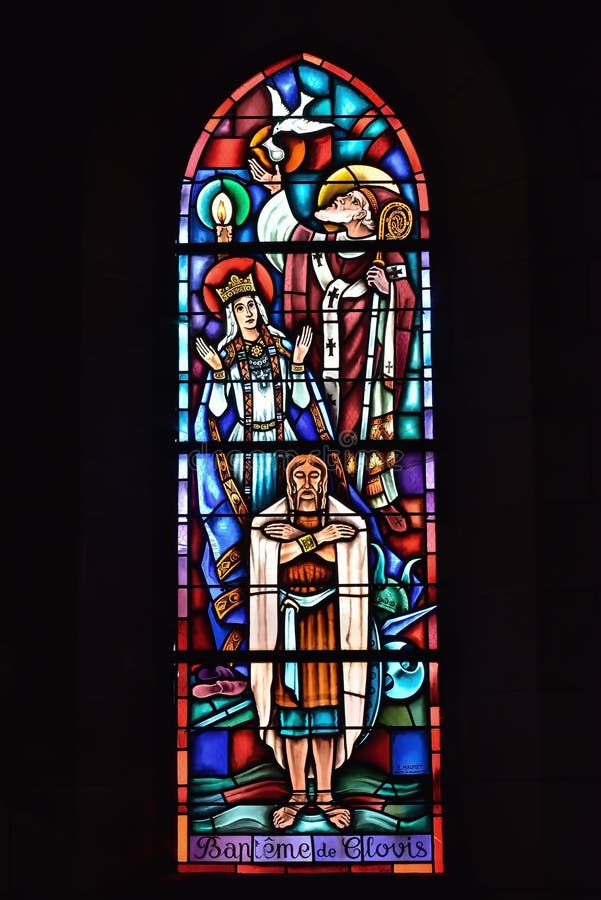 Het Dopen Van Clovis I Vitrage Stock Afbeelding - Image of provinciaal ...
