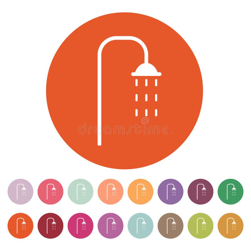 Het Douchepictogram Badkamerssymbool Vlak Vector Illustratie ...