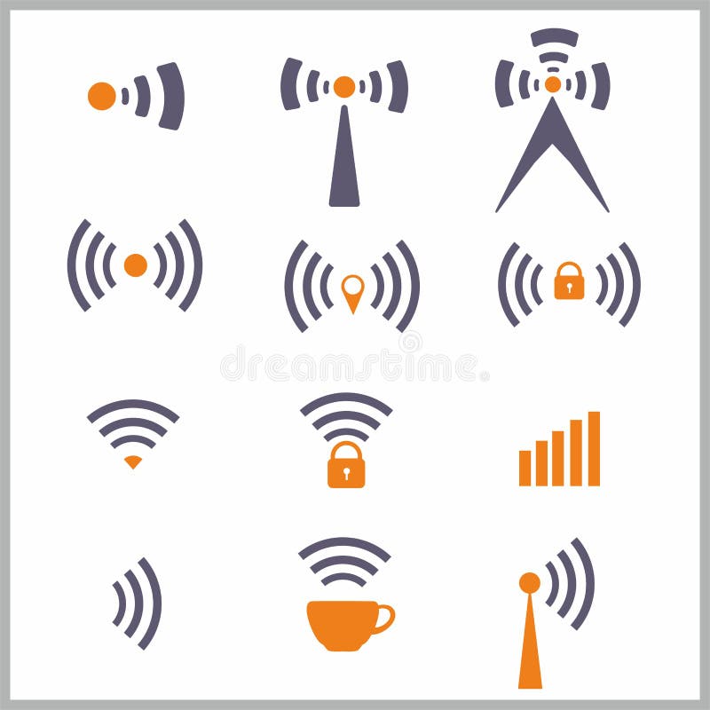 Het Draadloze Symbool Van Het Netwerk Vector Illustratie - Illustration ...