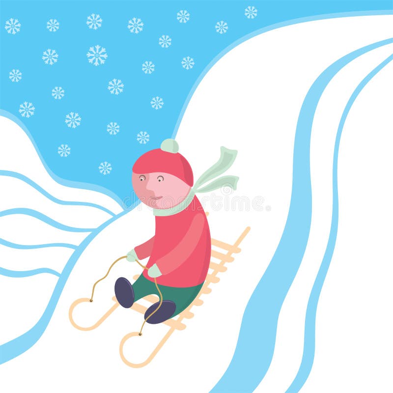 Het drijven van de slee vector illustratie. Illustration of vermaak ...