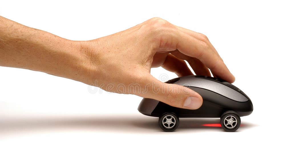 Hand Duwt Computermuis Auto Stock Afbeelding - Image of zoeken ...