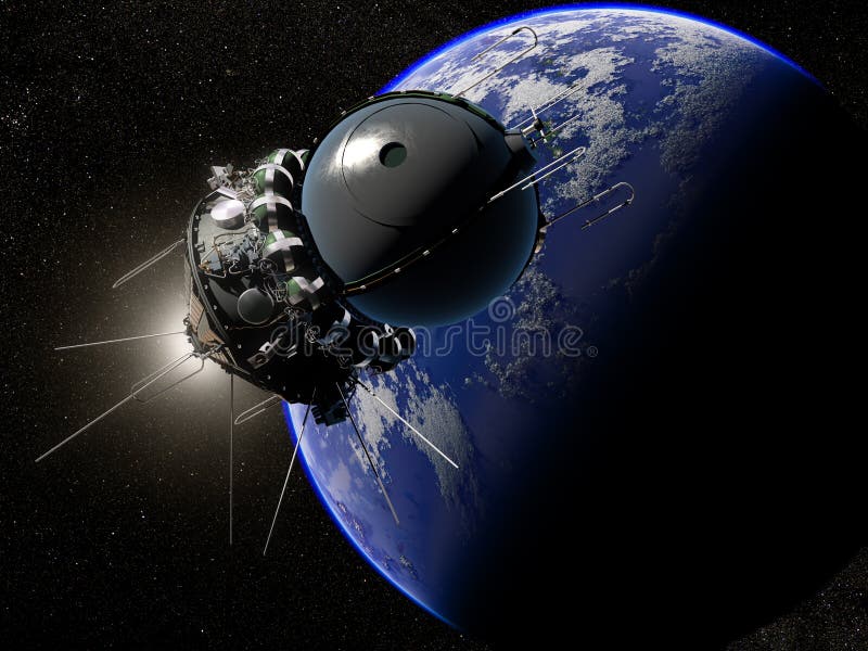 Het eerste ruimteschip stock illustratie. Illustration of ruimte - 19115148