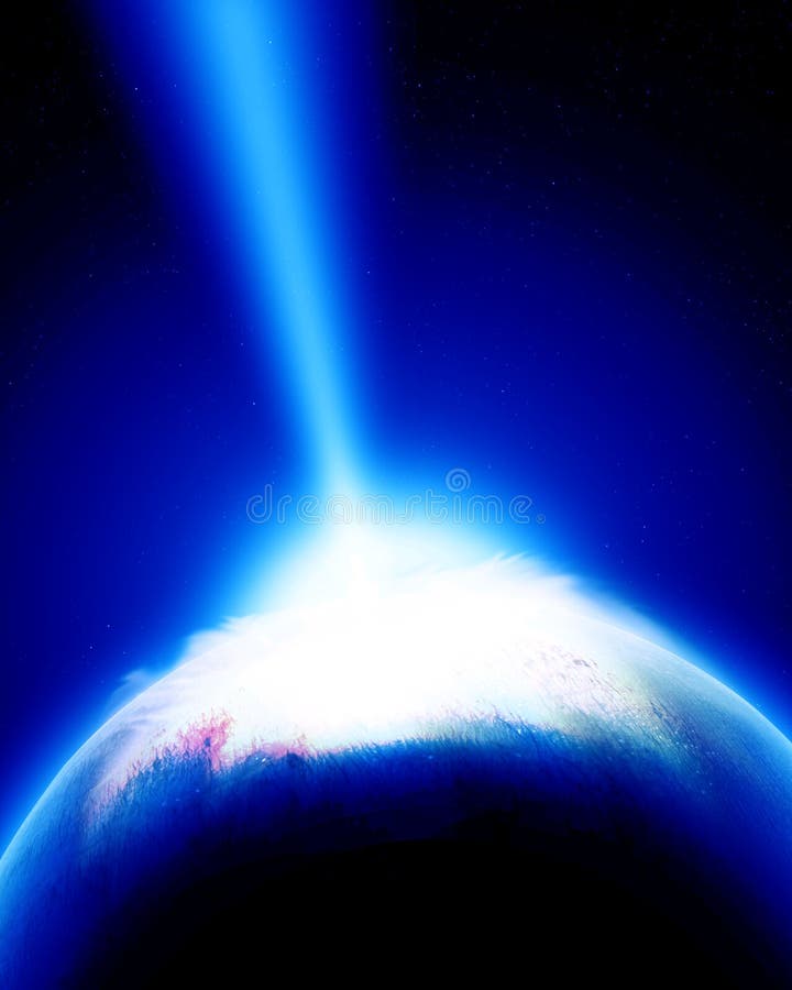 Het Effect Van De Meteoor Ter Wereld Stock Illustratie - Illustration ...