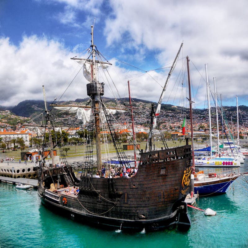 Het Eiland Van Madera, Santa Maria Columbus Ship, Funchal Redactionele ...