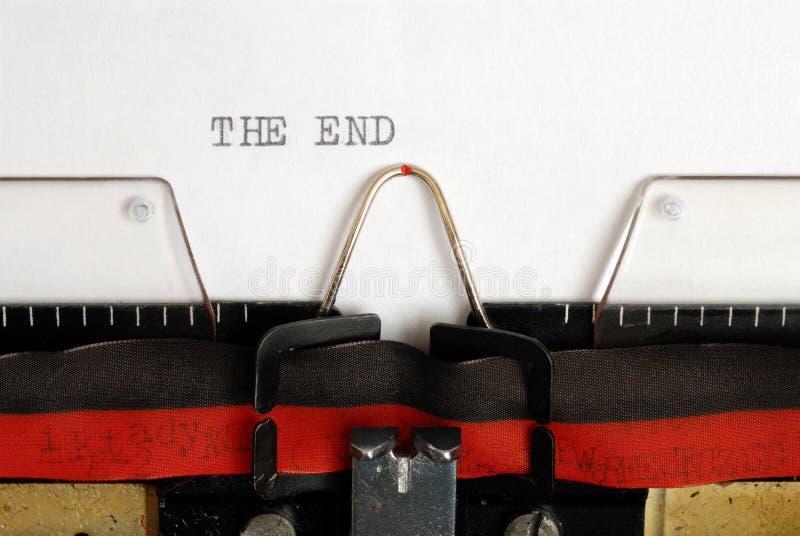 Het eind stock afbeelding. Image of schrijver, document - 6720117