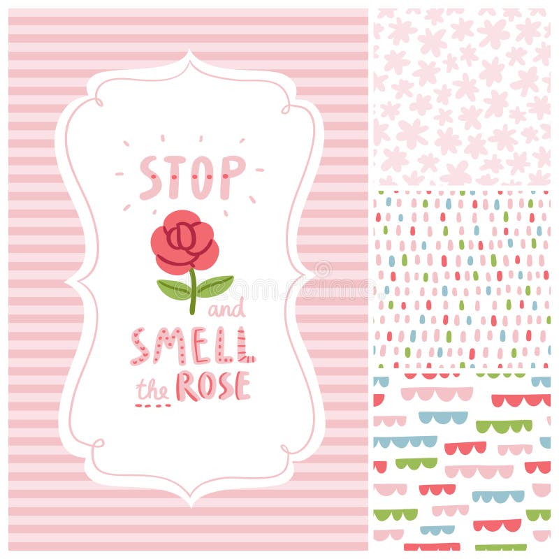 Het Einde En Ruikt De Roze Geplaatste Decoratie Vector Illustratie ...