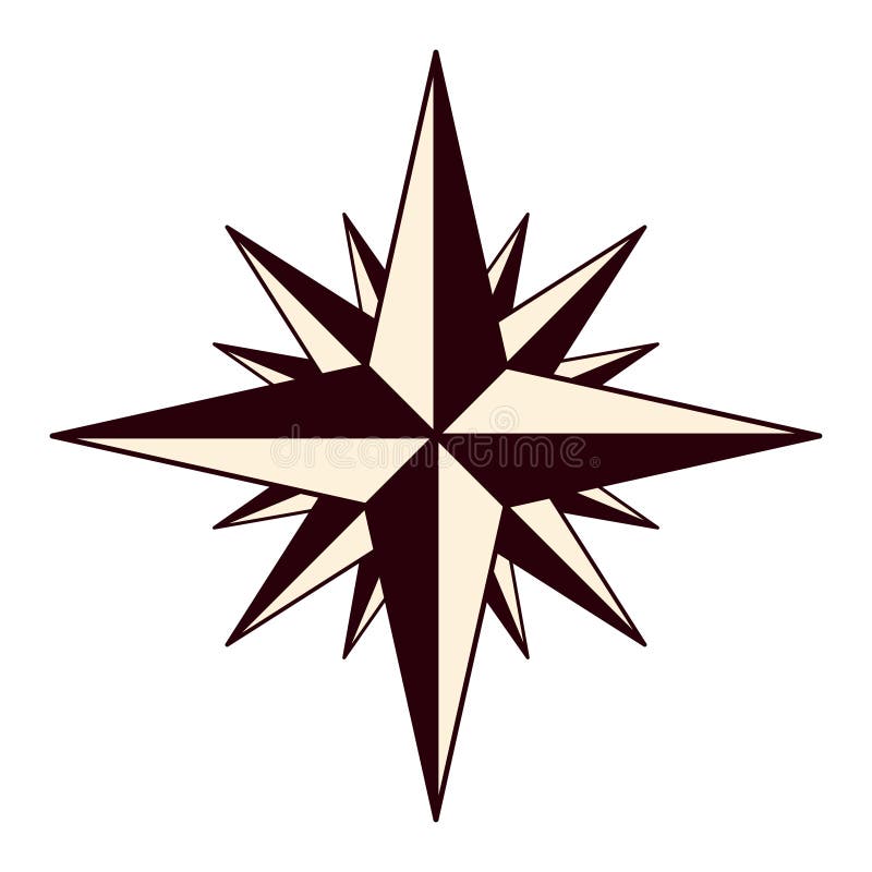 Het Embleem Van De Windroos Vector Illustratie - Illustration of zeilen ...