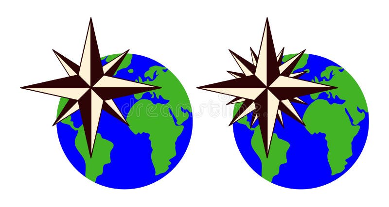 Het Embleem Van De Windroos Vector Illustratie - Illustration of ...