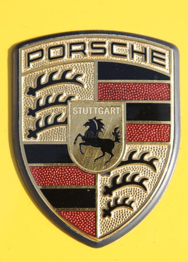 Porsche logo redactionele foto. Image of symbool, merk - 26769431