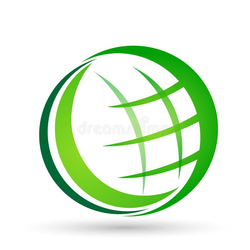 Van Het Het Embleempictogram Van De Zon Het Groene Bol Vectorelement ...