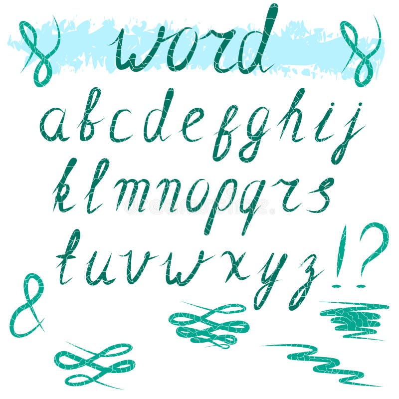 Het Engelse Alfabet Kleine Letters Cursief Vector Illustratie ...