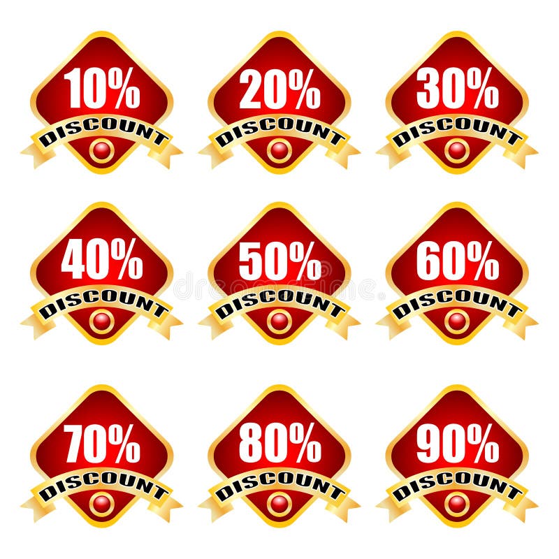 Het Etiket Van De Korting Pictogram Van Het Etiket Het Vlakke ...