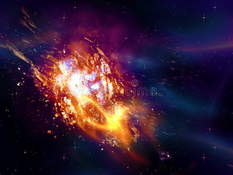 Explosie Van Een Ster in De Ruimte Stock Illustratie - Illustration of ...