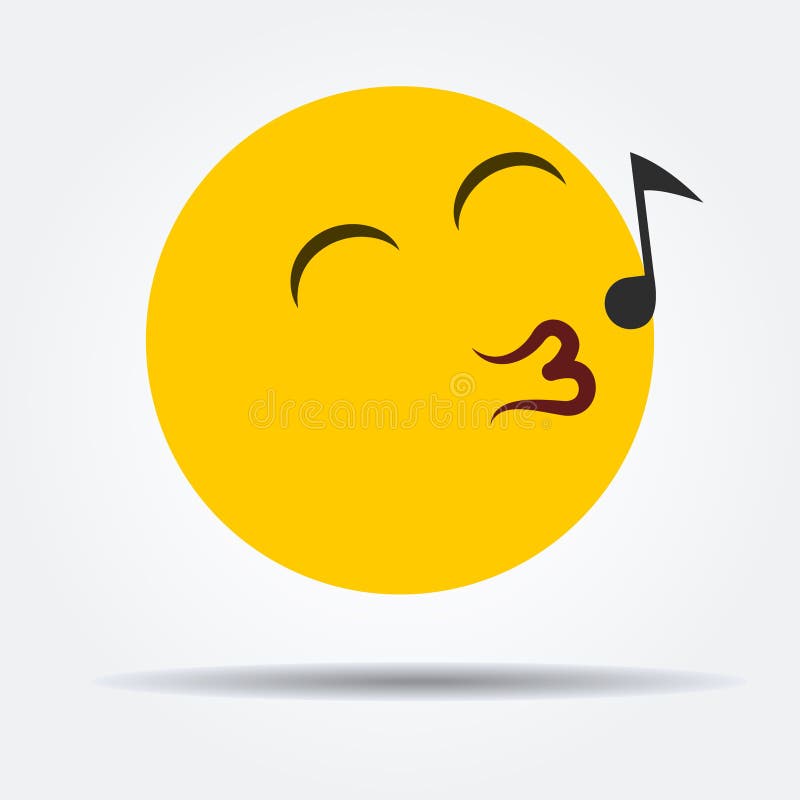 Het fluiten emoticon vector illustratie. Illustration of muzikaal ...