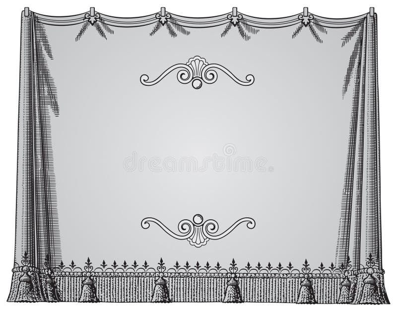 Gordijn (vector) vector illustratie. Illustration of gordijn - 7358348