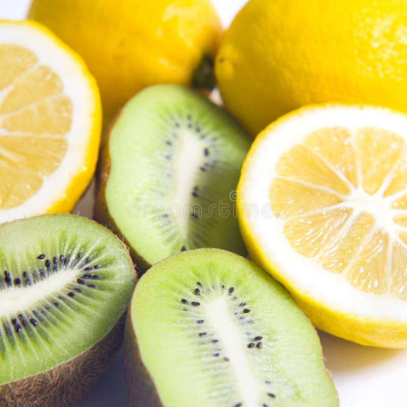 Het Fruit En De Citroen Van De CitrusvruchtenKiwi Stock Afbeelding ...