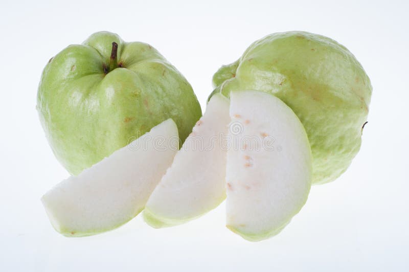 Het Fruit Van De Guave Heeft Groene Huid En Wit Vlees Stock Foto ...