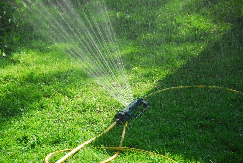 Sproeier gazon stock afbeelding. Image of gazon, gras, nevel - 828899