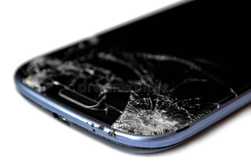Het Gebroken Scherm Van Een Mobiele Telefoon Stock Afbeelding - Image ...