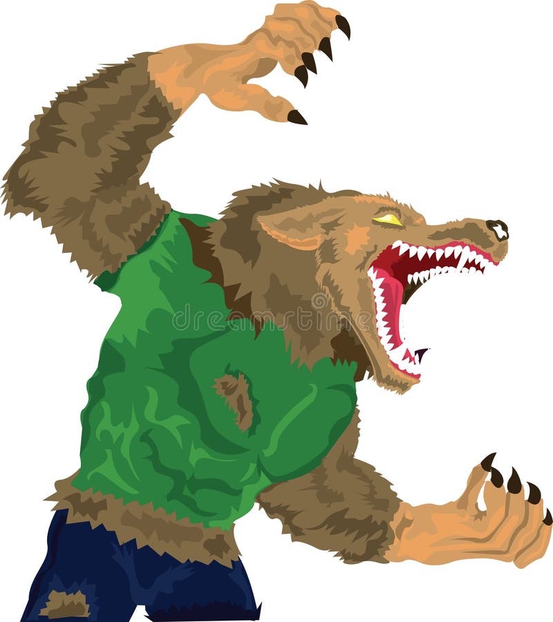 Het Gegrom van de weerwolf vector illustratie. Illustration of harig ...