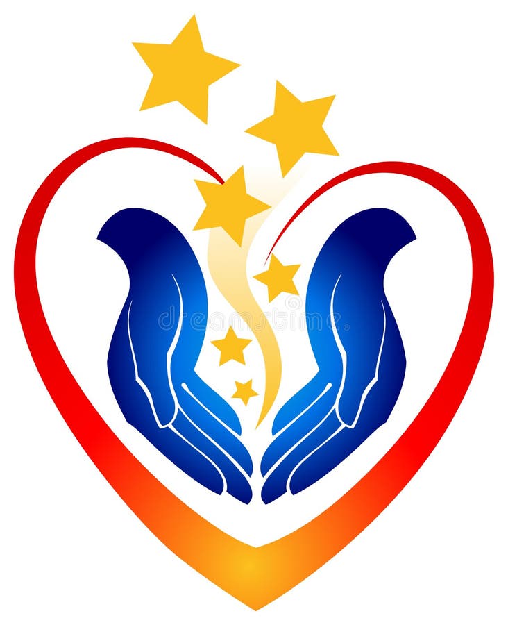 Het geven handenembleem vector illustratie. Illustration of liefde ...