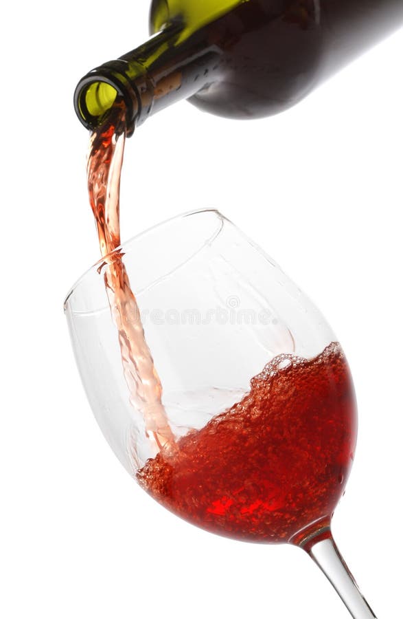 Rode Wijn in Een Glas Schenken Stock Foto - Image of daling, drank ...