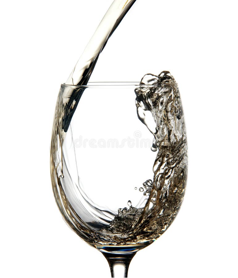 Het Gieten Van Witte Wijn in Glas Stock Foto - Image of wijnstok ...