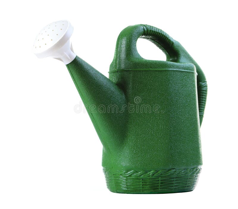 Hand Met Een Gieter Over Een Witte Achtergrond Stock Afbeelding - Image ...