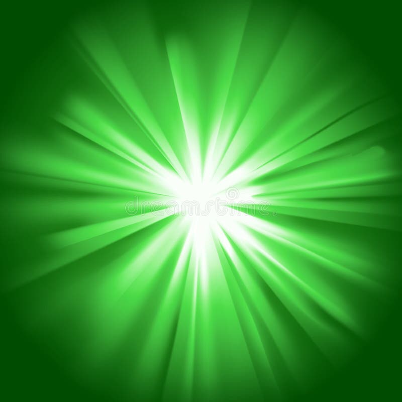 Het Gloeien Lichtgroene Uitbarsting Stock Illustratie - Illustration of ...