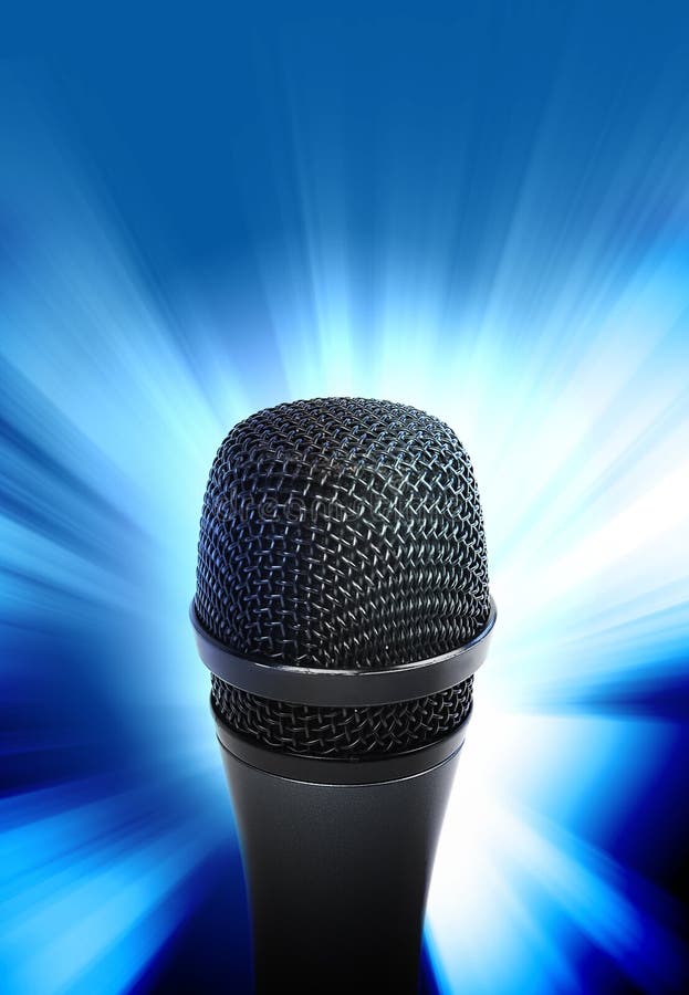 Muziek Microfoon Gloeiend stock afbeelding. Image of presteer - 27170393
