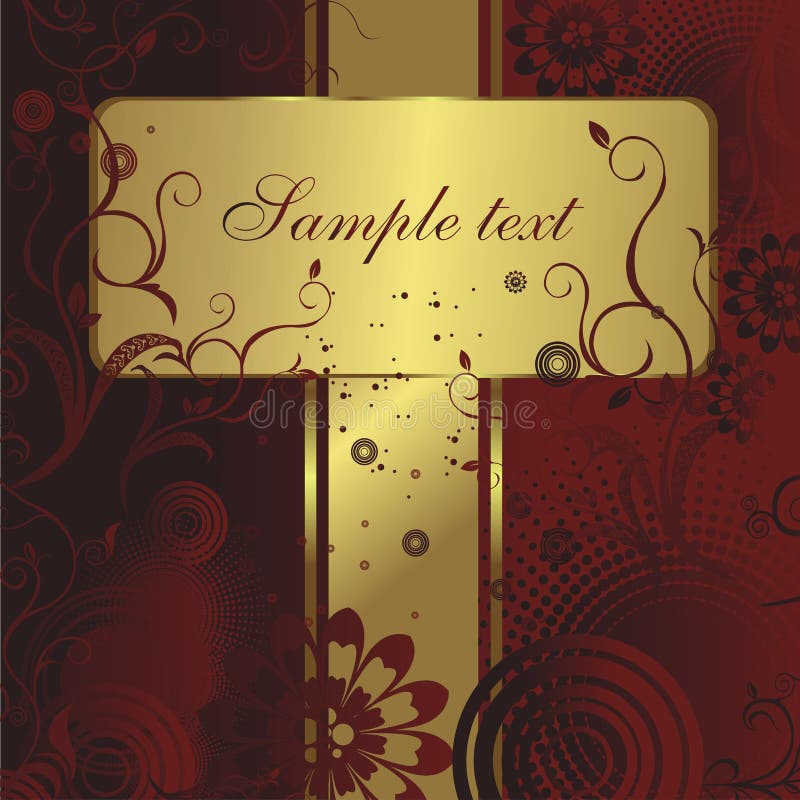 Het Gouden Blok Voor De Tekst Stock Illustratie - Illustration of blad ...