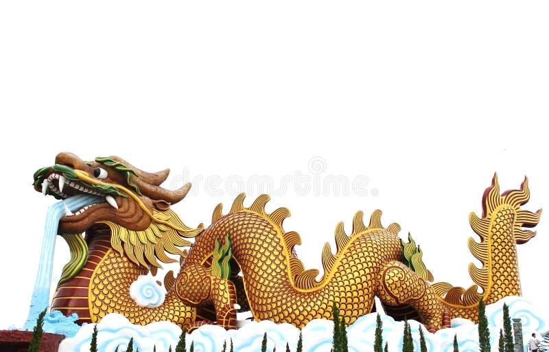 Het Gouden Chinese Keizer Blazende Water Van De Draak Stock Foto ...