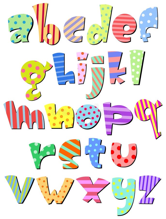 Het Grappige Alfabet Van Kleine Letters Vector Illustratie ...