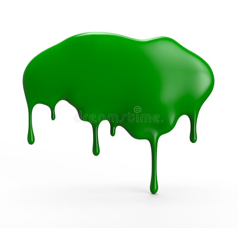 Het Groene Verf Druipen Geïsoleerd Over Witte Achtergrond Stock ...
