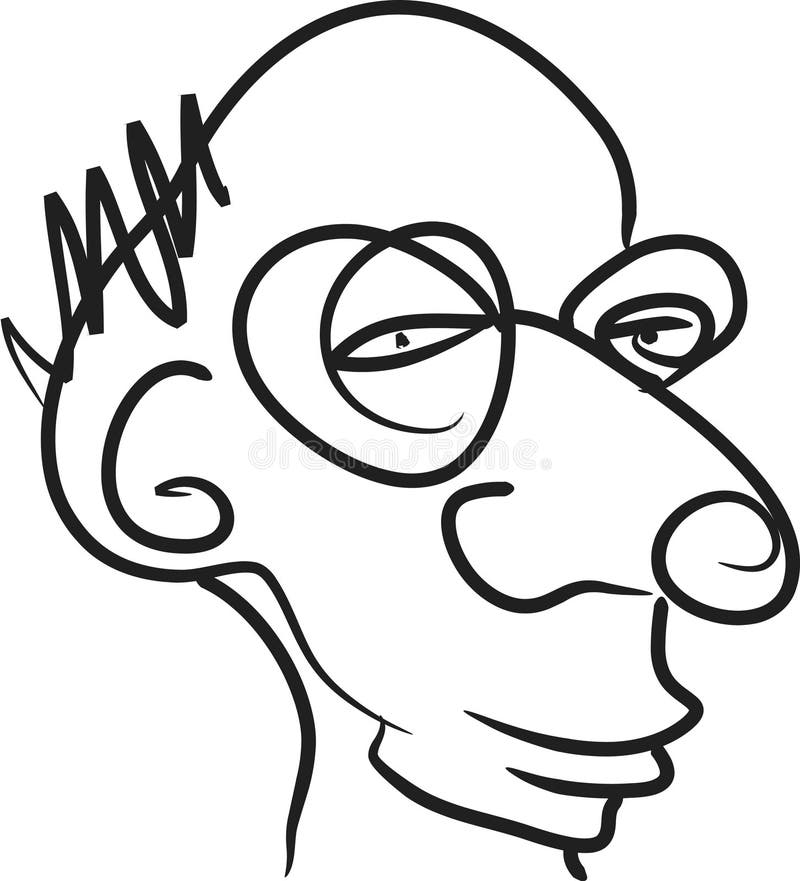 Grote Neus Grappig Gezicht vector illustratie. Illustration of glazen ...