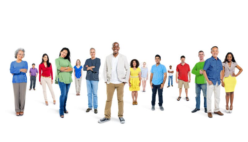 Grote Groep Multi-etnische Mensen Met Sociale Media Symbolen Stock Foto ...