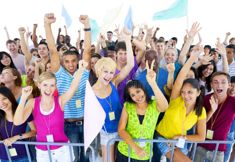 Het Grote Groep Mensen Vieren Stock Afbeelding - Image of overeenkomst ...