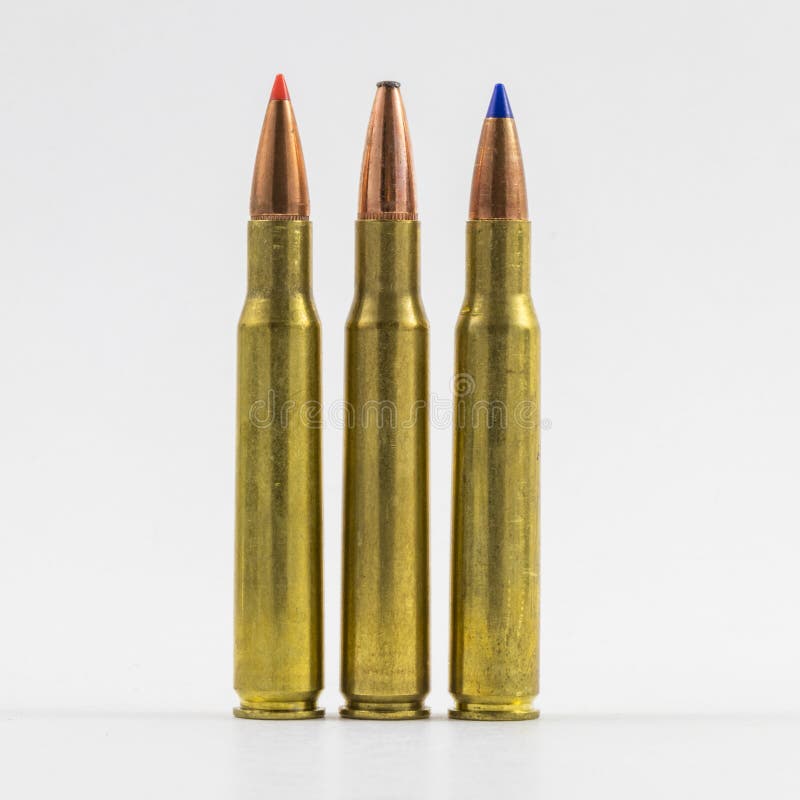 Het Grote Kaliber Bullets Drie Types Stock Afbeelding - Image of metaal ...