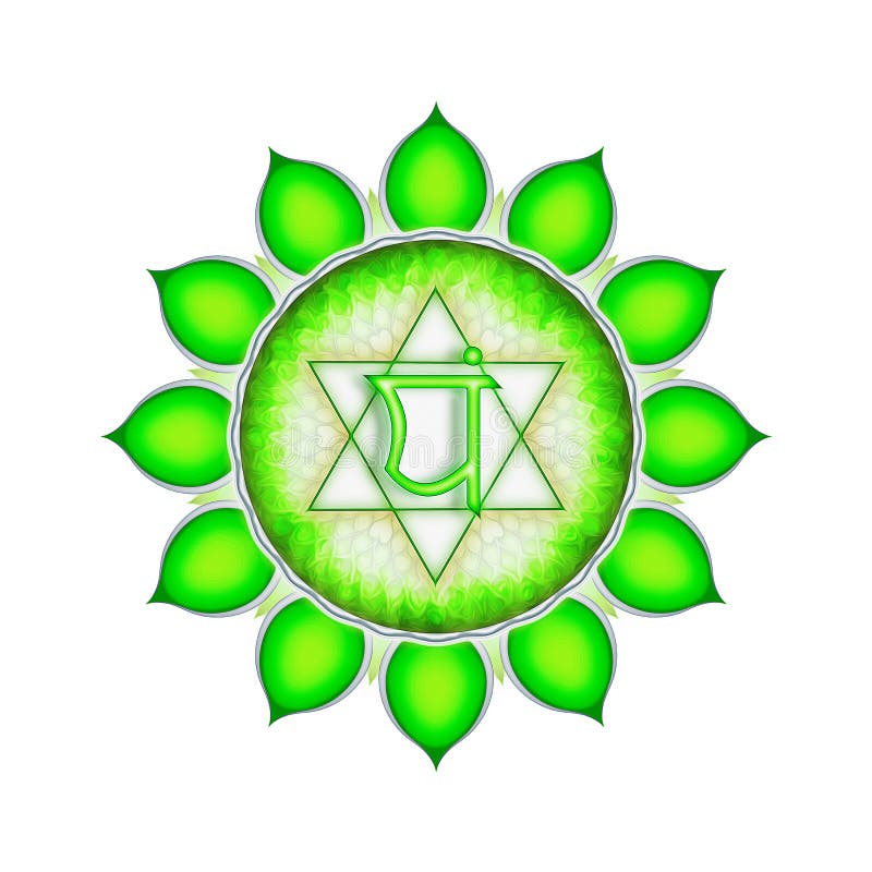 Het hart Chakra stock illustratie. Illustration of groen - 32025933