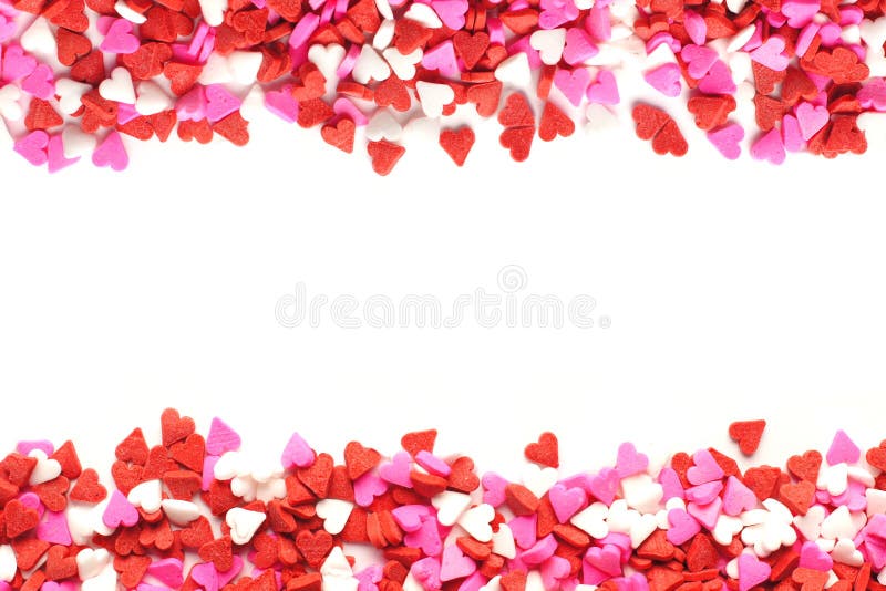 Het Hart Gestalte Gegeven Kader Van De Suikergoed Dubbele Rand Stock ...