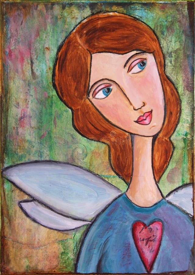 Het Hart van de engel stock illustratie. Illustration of verf - 5242884