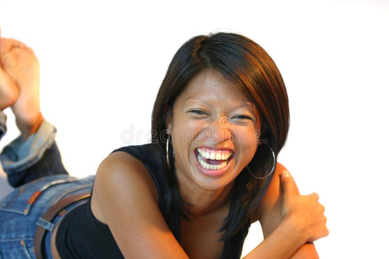 Het Hebben Van Een Goede Lach Stock Afbeelding - Image of donker ...