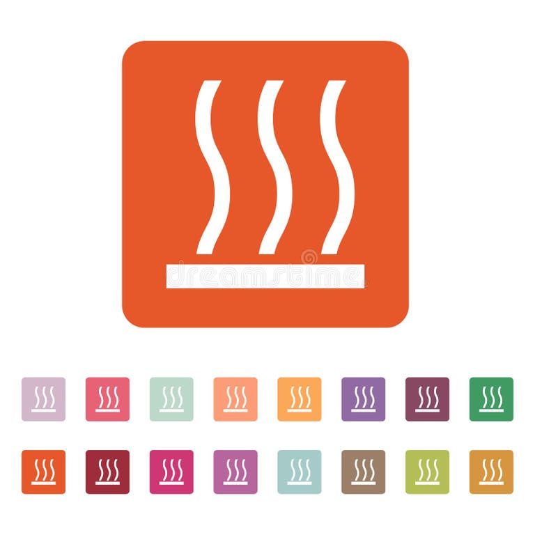 Het Hete Oppervlaktepictogram Heet Symbool Vlak Vector Illustratie ...