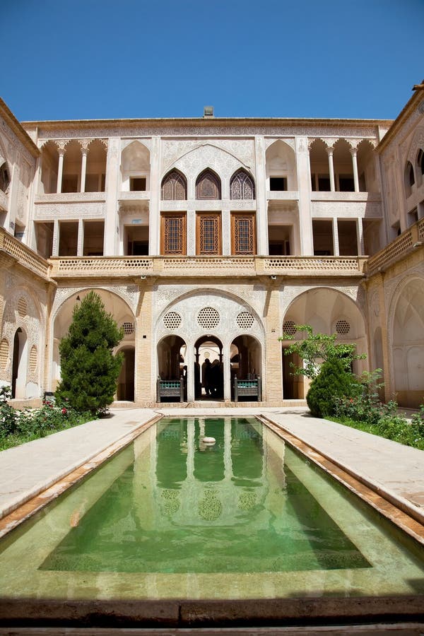 Het Historische Huis Van Abbasian, Kashan, Iran Stock Afbeelding ...