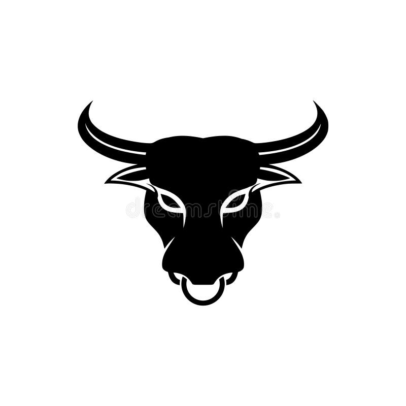 Hoofd van stier vector illustratie. Illustratie bestaande uit hand ...