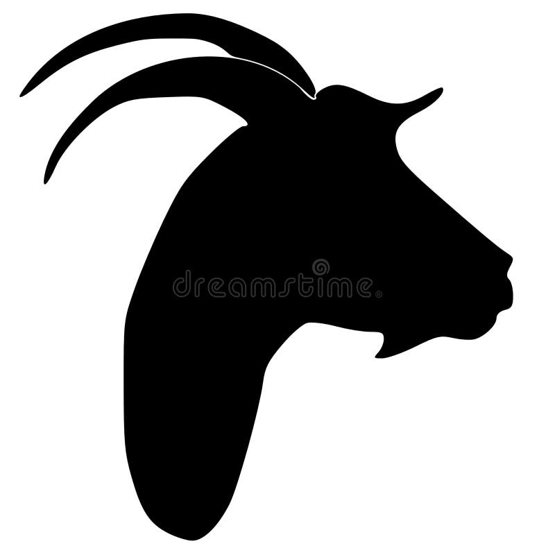 Silhouet van een geit vector illustratie. Illustration of dier - 14336073
