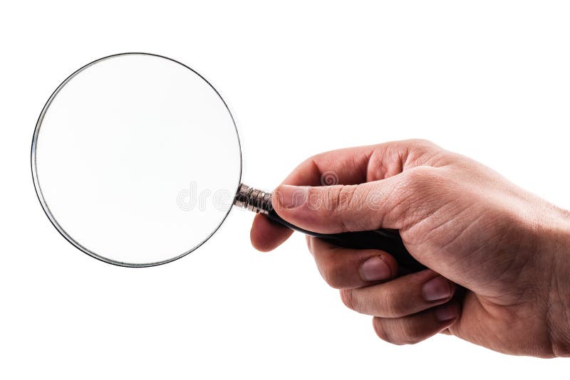 Het Houden Van Een Groot Vergrootglas Stock Foto - Image of uitziend ...