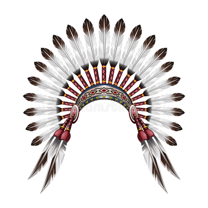 Kleurrijk Indiaan Belangrijkst Hoofd Vector Illustratie - Illustratie ...