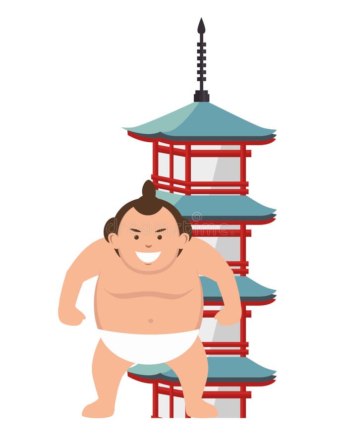 Het Japanse Pictogram Van De Sumoworstelaar Vector Illustratie ...