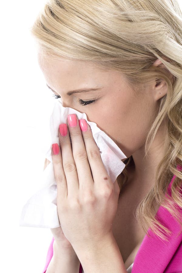 Het Jonge Bedrijfsvrouw Niezen Stock Foto - Image of zaken, vrouw: 51121956